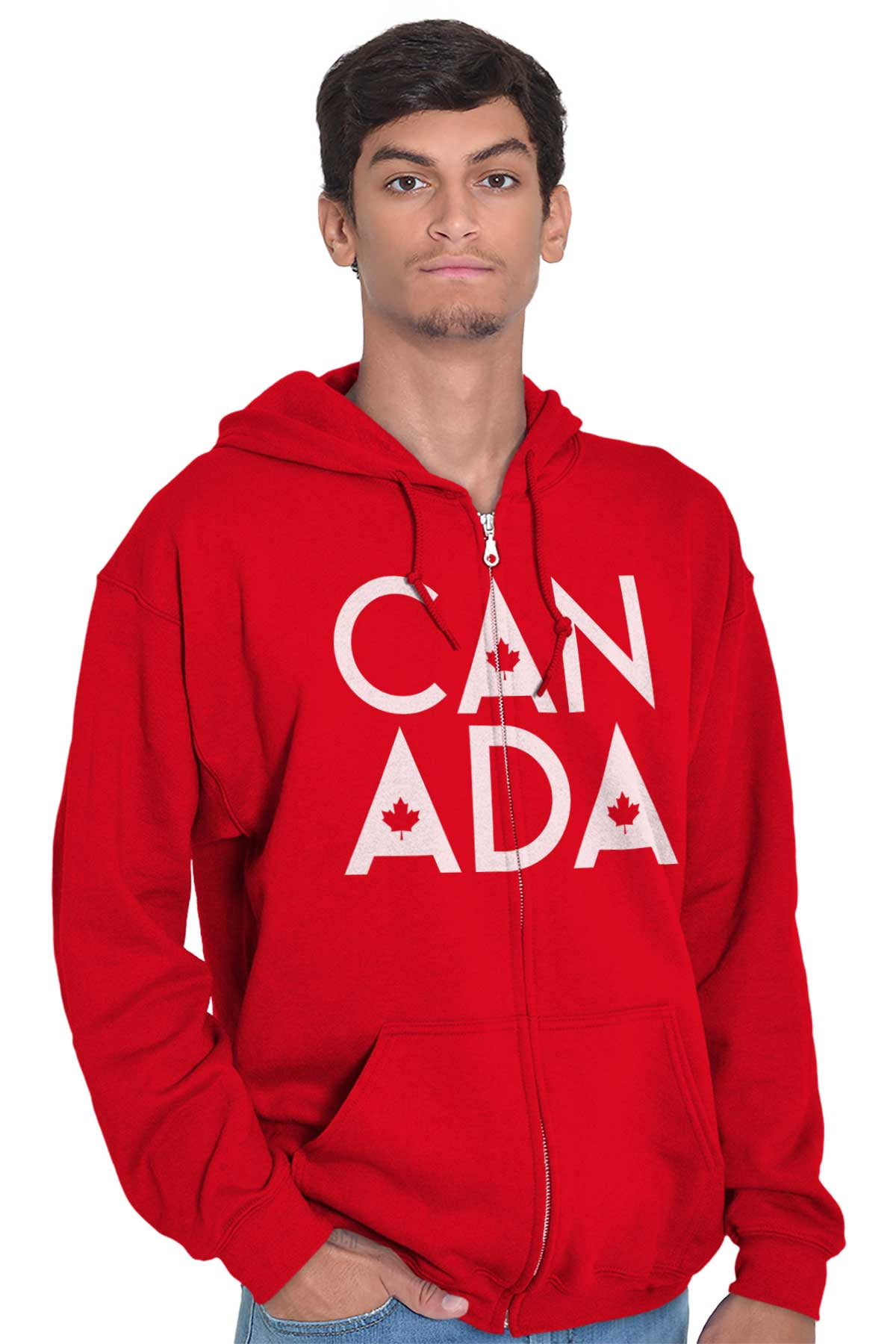 Canada Maple Leaf Flag Patriotic Zip Up Hoodie Men's Women's Brisco ...