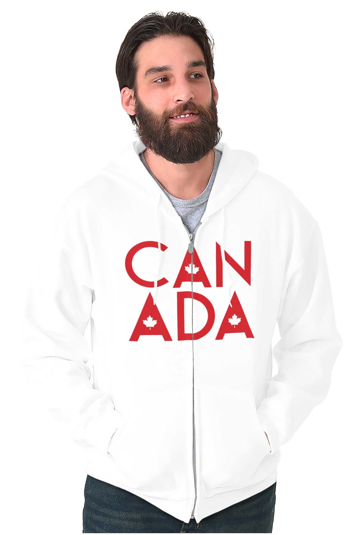 Canada Maple Leaf Flag Patriotic Zip Up Hoodie Men's Women's Brisco ...
