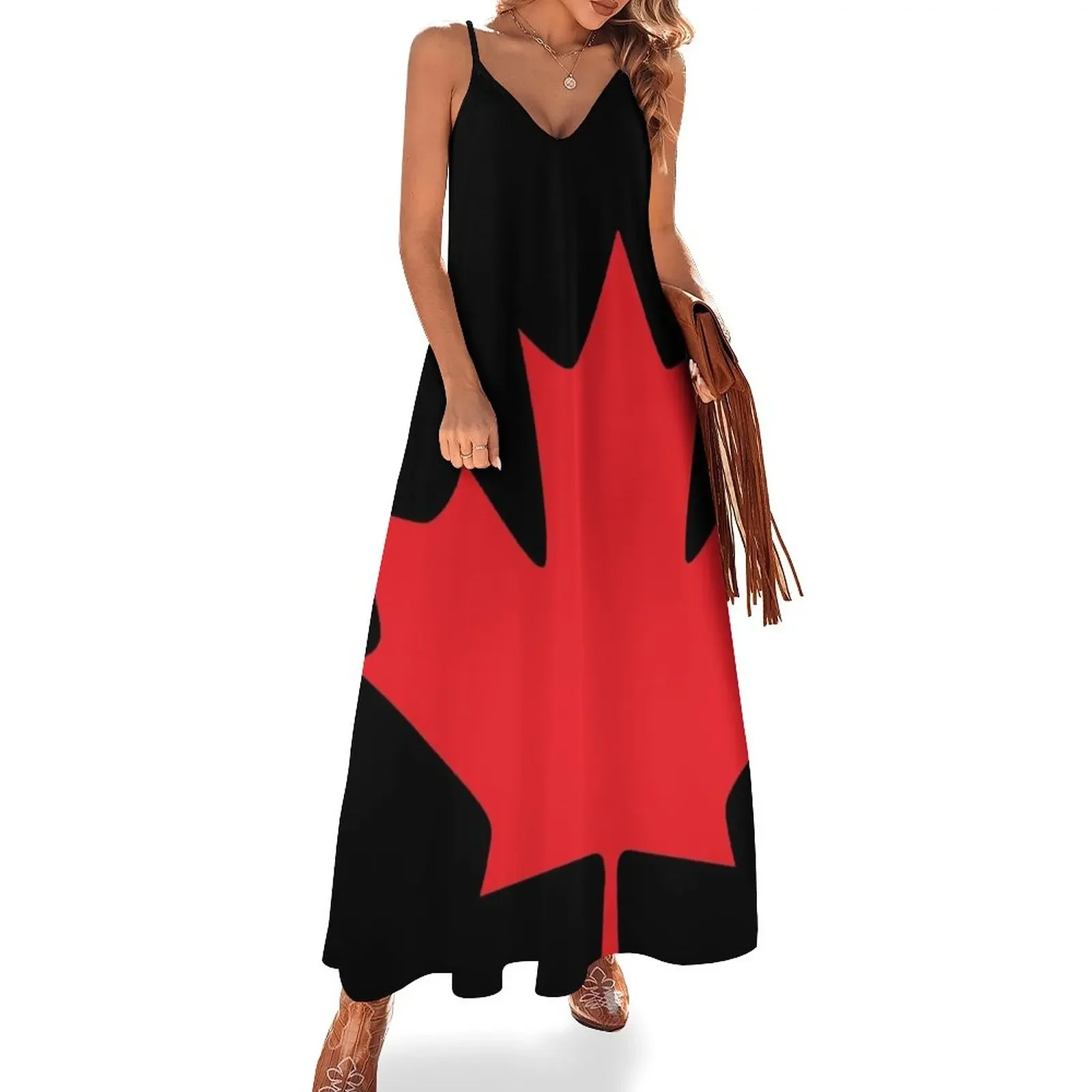 Canada Maple Leaf (Red) Sleeveless Dress dress for women 2025 elegant ...