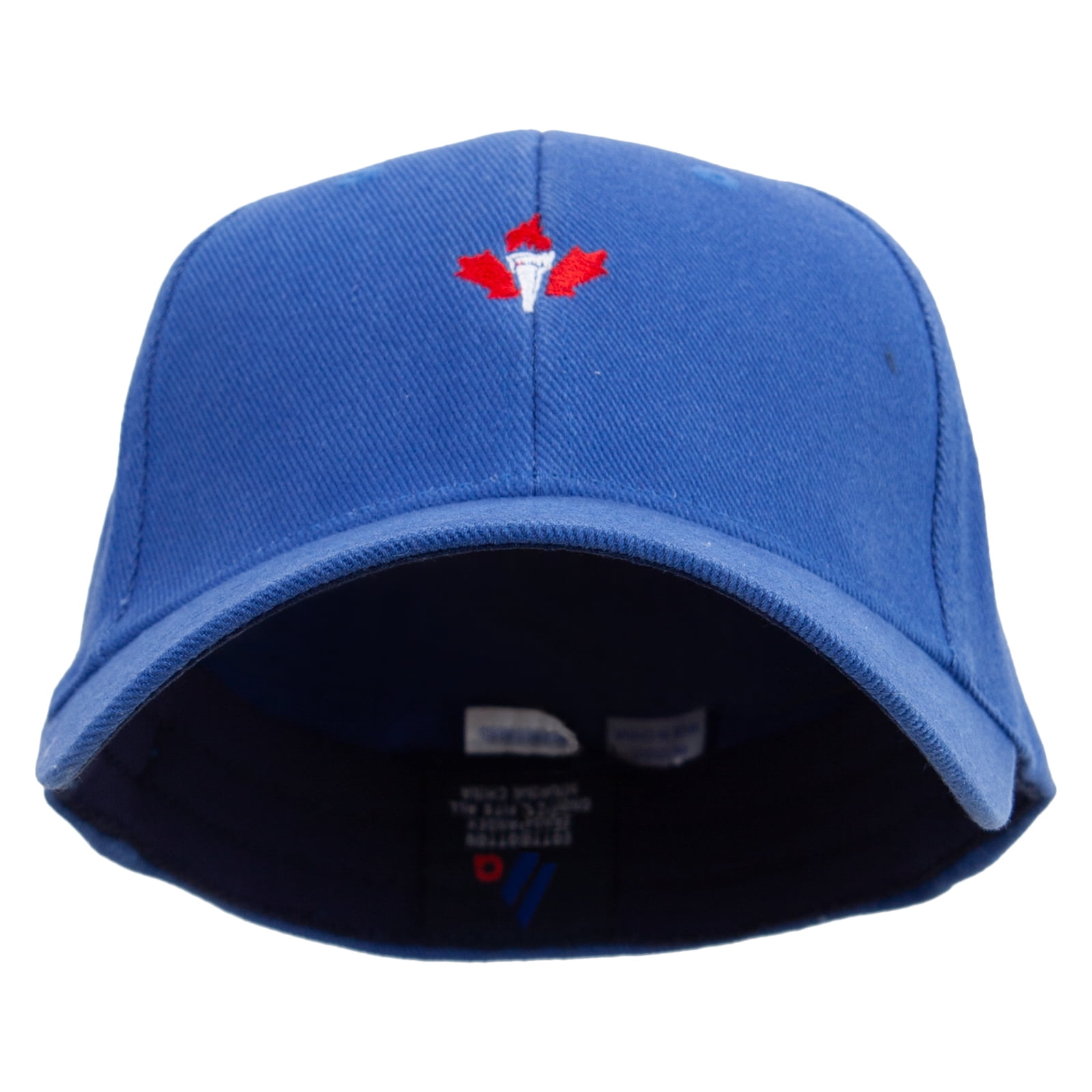 Canada Maple Leaf Torch Embroidered Low Profile Washed Flex Cap - Royal ...