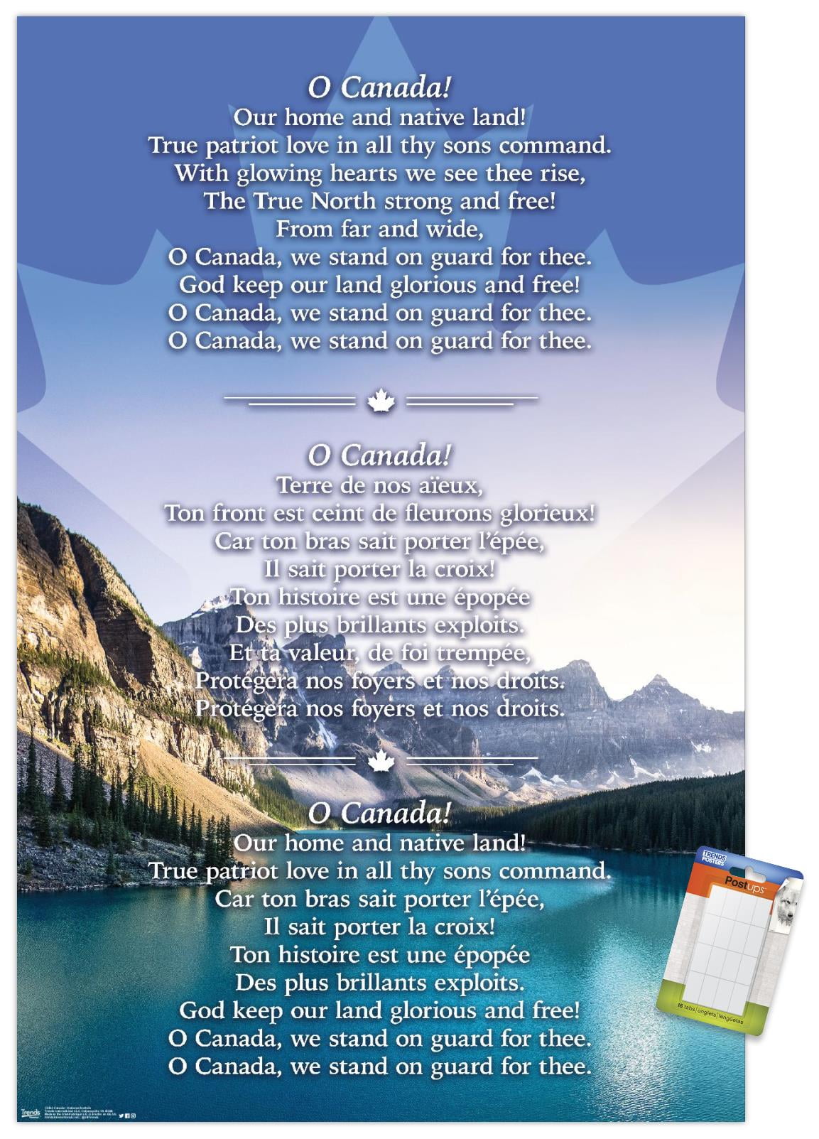 Canada - National Anthem Wall Poster, 14.725" x 22.375" - Walmart.com