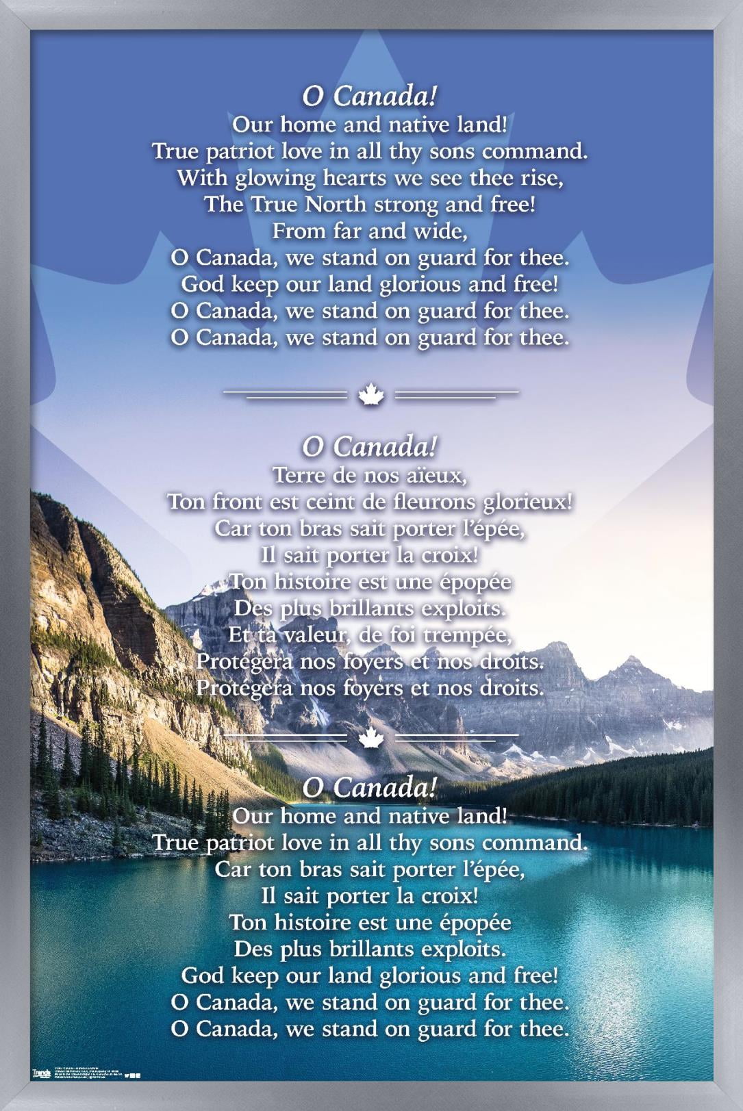Canada - National Anthem Wall Poster, 22.375" x 34", Framed - Walmart.com