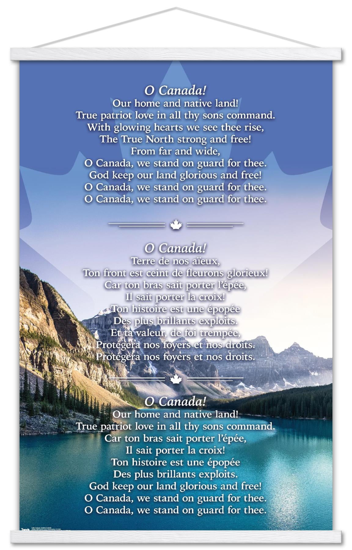 Canada - National Anthem Wall Poster with Wooden Magnetic Frame, 22.375 ...