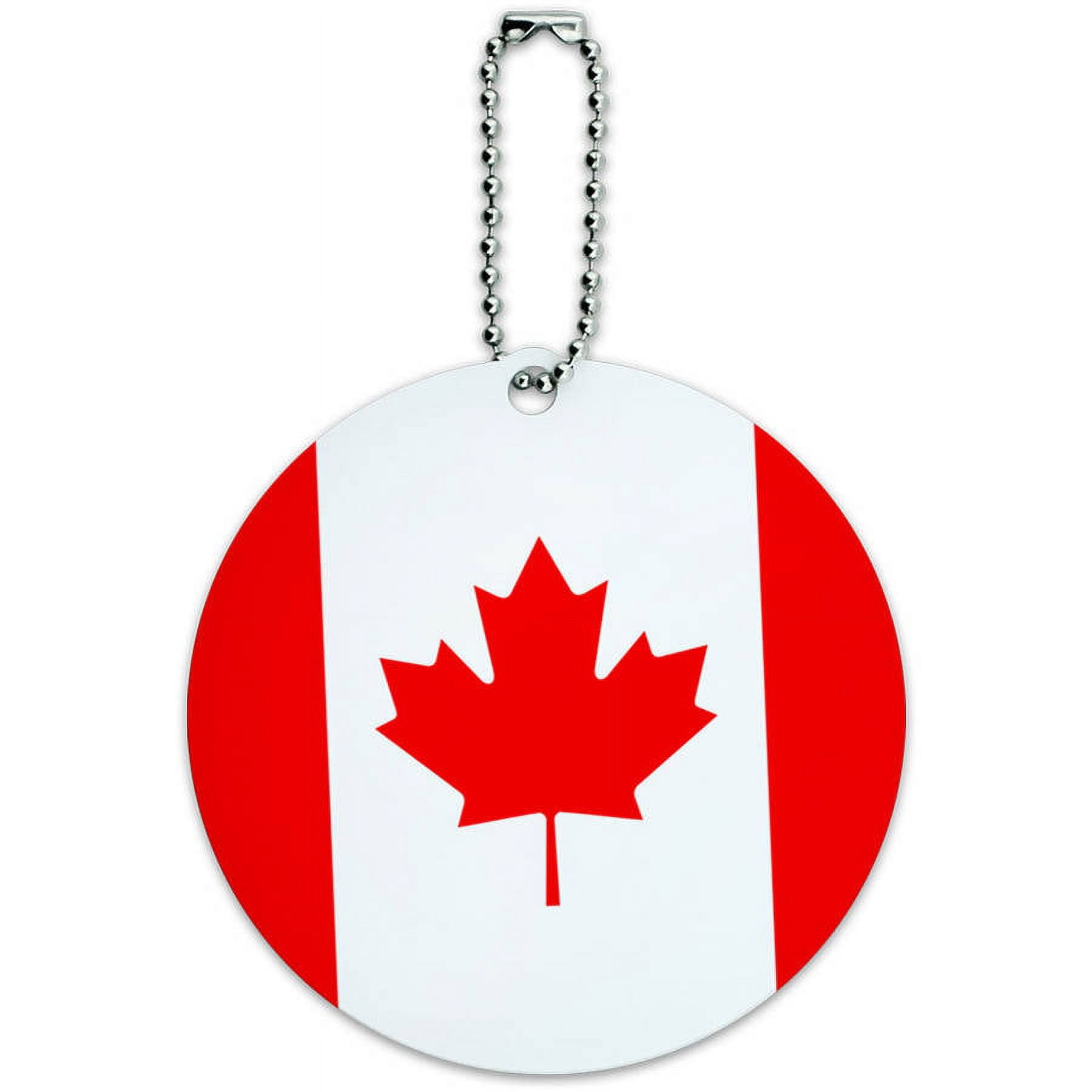 Canada National Country Flag Round Luggage ID Tag Card for Suitcase or ...