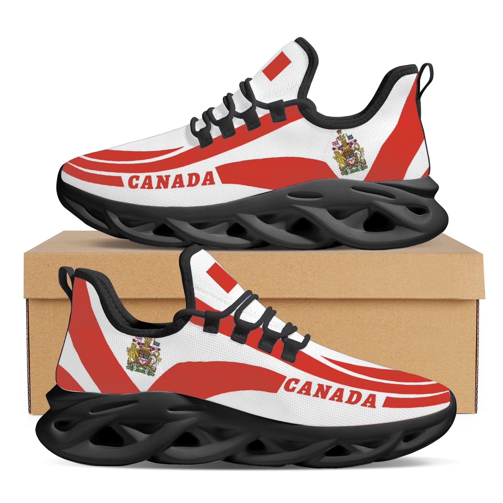 Canada National Emblem Design Lightweight Breathable Shoes Thick Bottom ...
