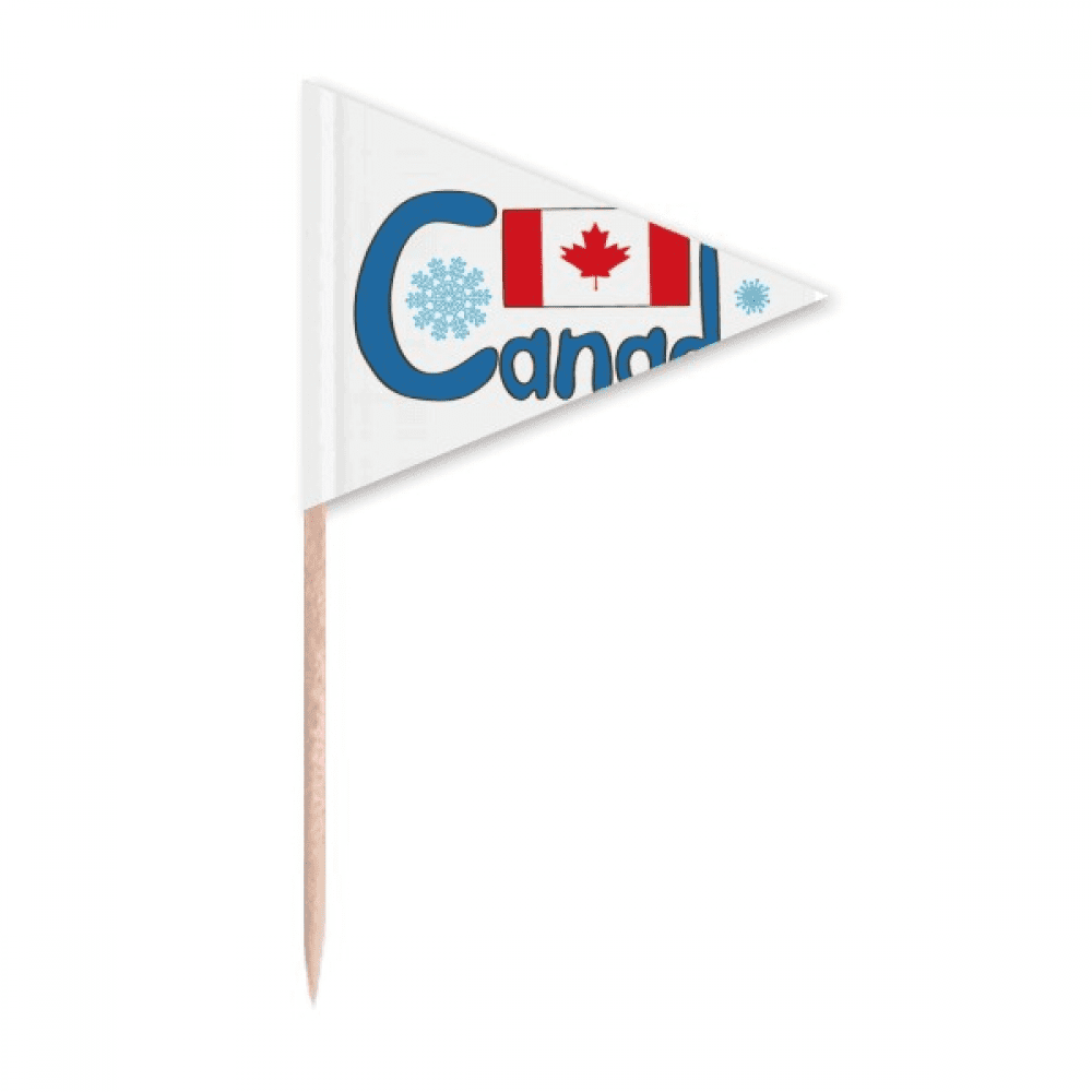 Canada National Flag Blue Pattern Toothpick Triangle Cupcake Toppers ...