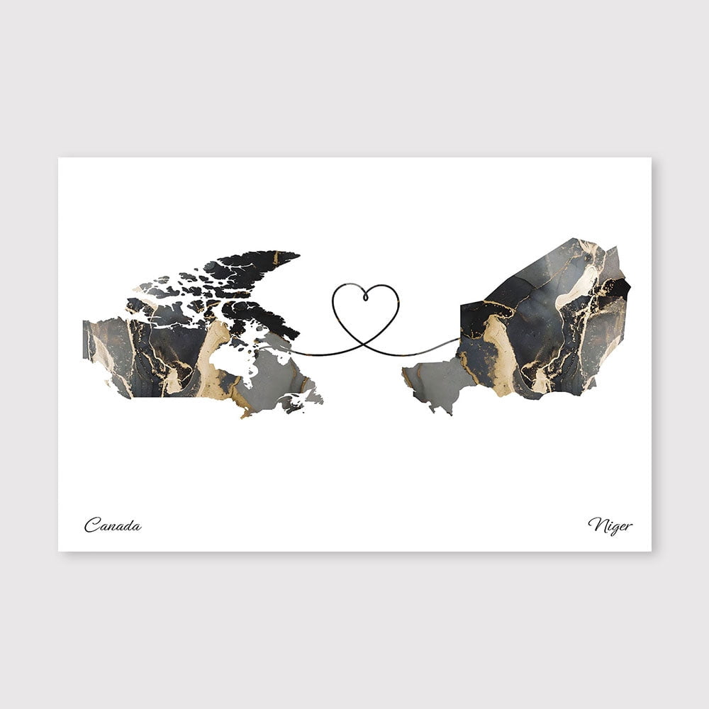 Canada Niger Map Canvas Poster – Chic Travel Inspired Wall Artwork ...