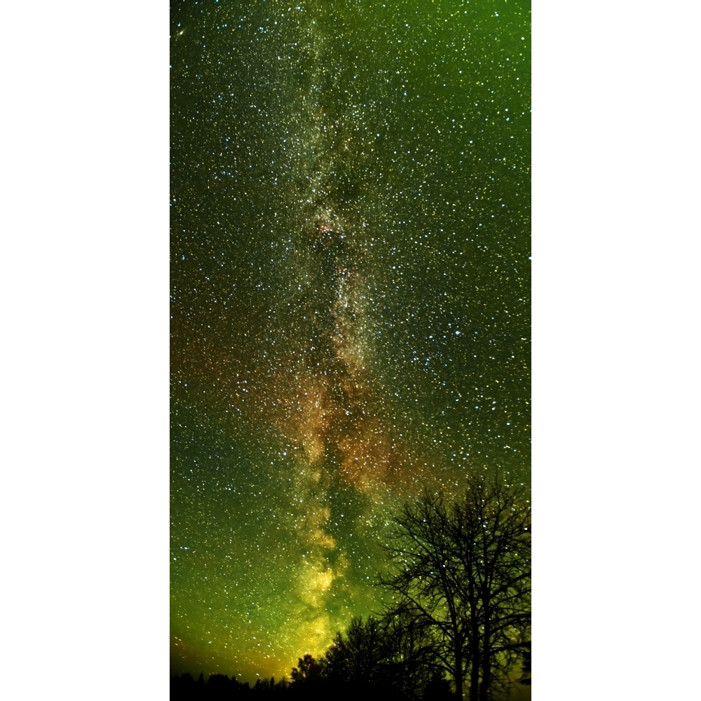 Canada Ontario Longlac. Milky Way and aurora borealis. Poster Print by ...