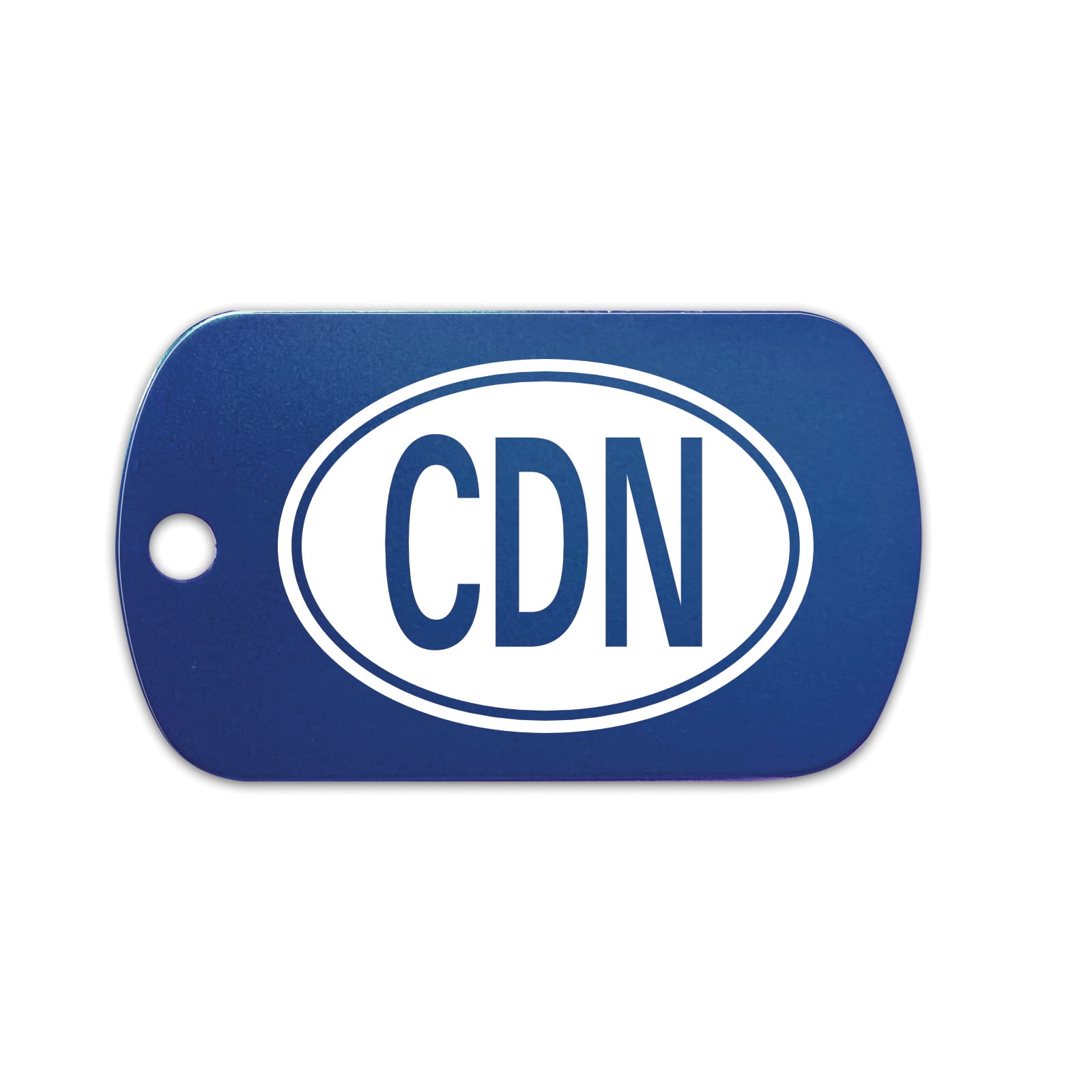 Canada Oval GI Dog Tag Aluminum Keychain country code cdn euro - Blue ...