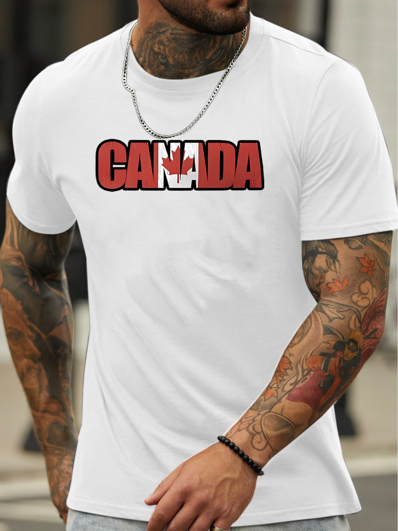 Canada Print Tee Shirt, Tees for Men, Casual Short Sleeve T-shirt for ...