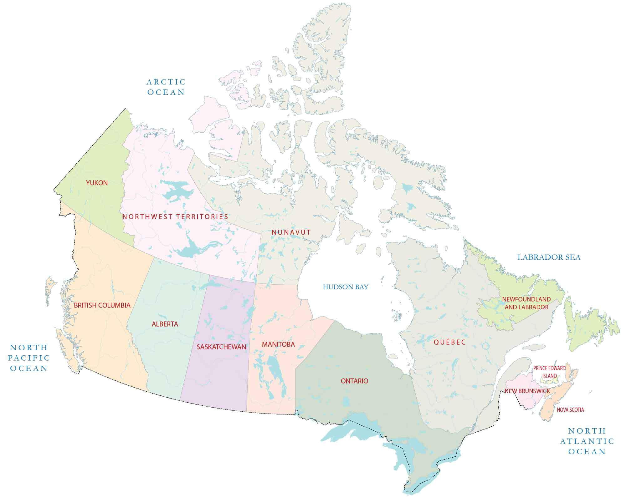 Canada Provinces Province Map GLOSSY POSTER PICTURE PHOTO PRINT BANNER ...