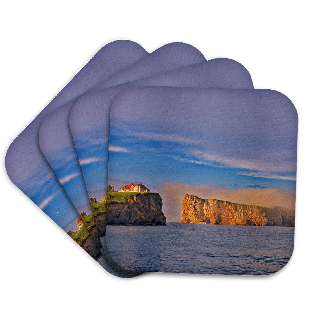 3drose, Canada, Quebec, Perce. House on Cliff and Perce Rock, Atlantic ...
