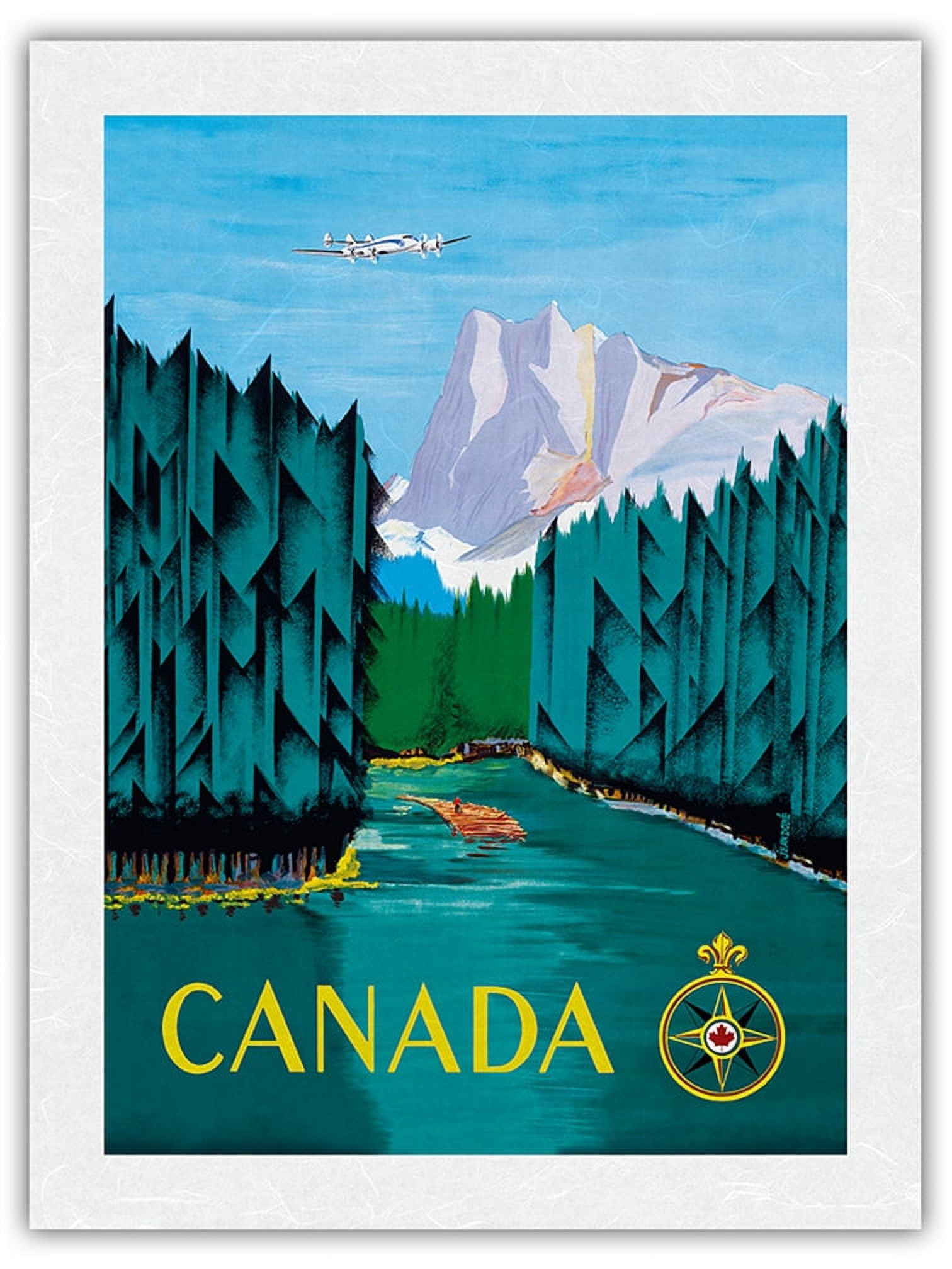 Canada - River Log Driving - Vintage Airline Travel Poster by Jean Doré ...