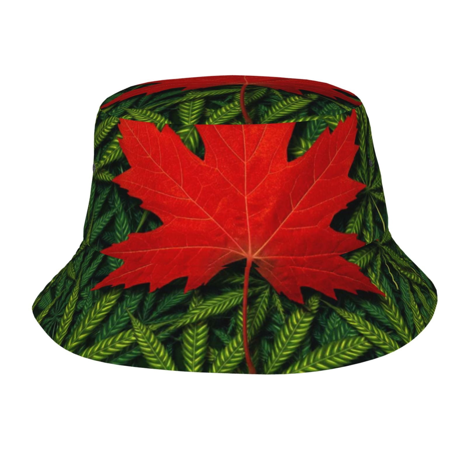 Canada'S Cannabis Red Leaf Bucket Hat, Packable Fisherman Sun Cap ...