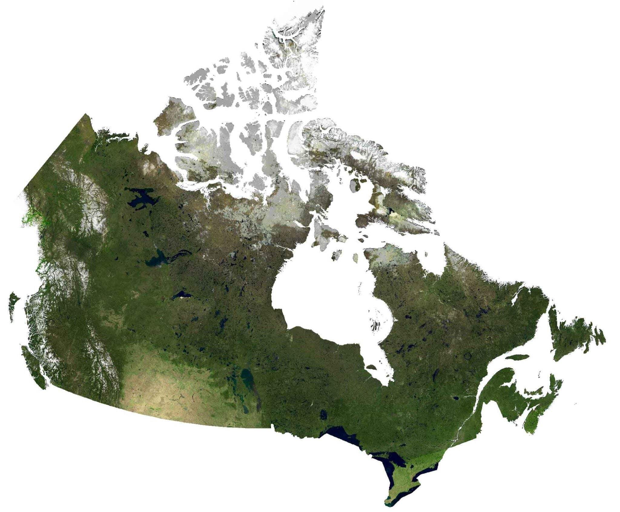 Canada Satellite Map GLOSSY POSTER PICTURE PHOTO PRINT BANNER ...