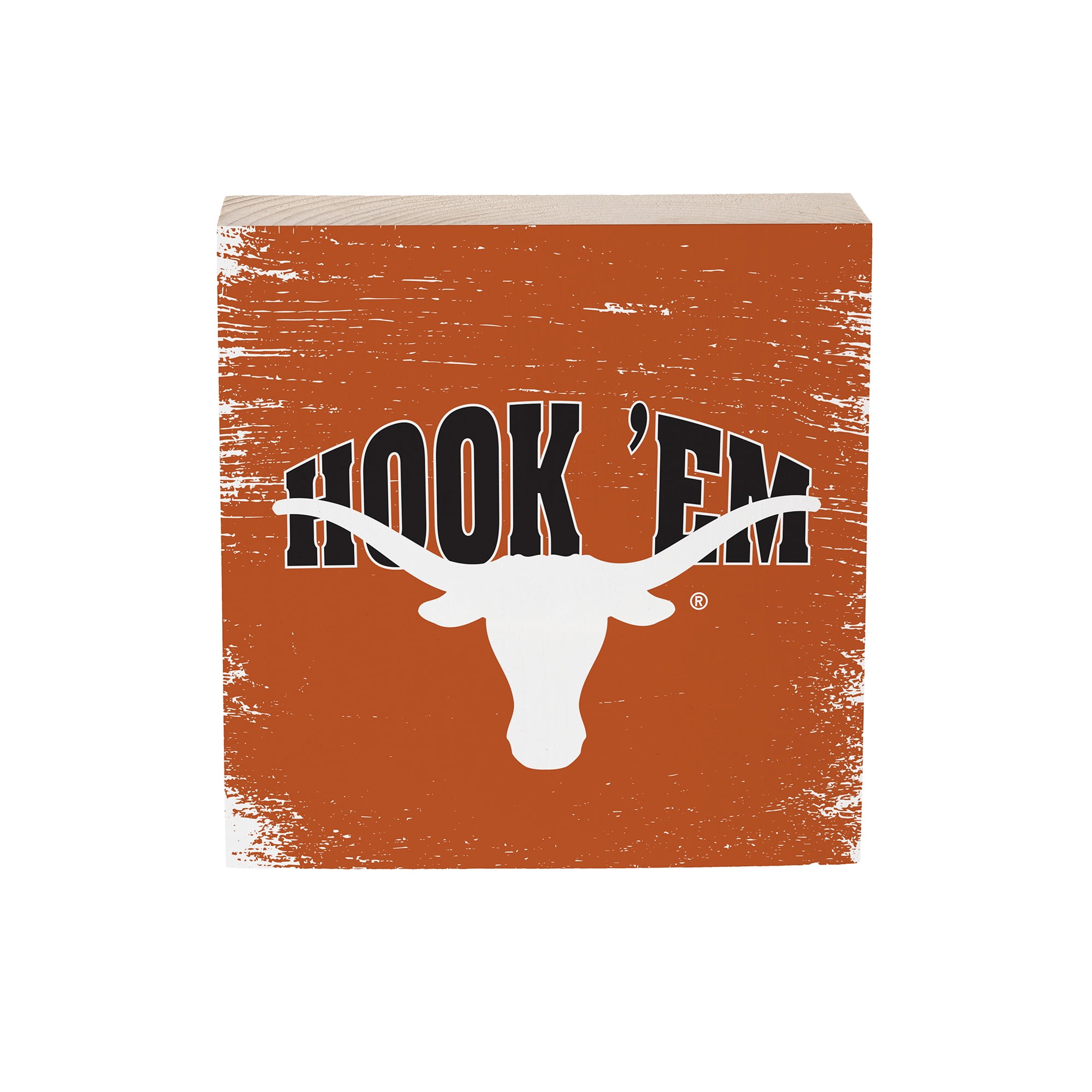 Texas Longhorns 6" Square Fan Chant Wood Block Shelf Sign - Walmart.com