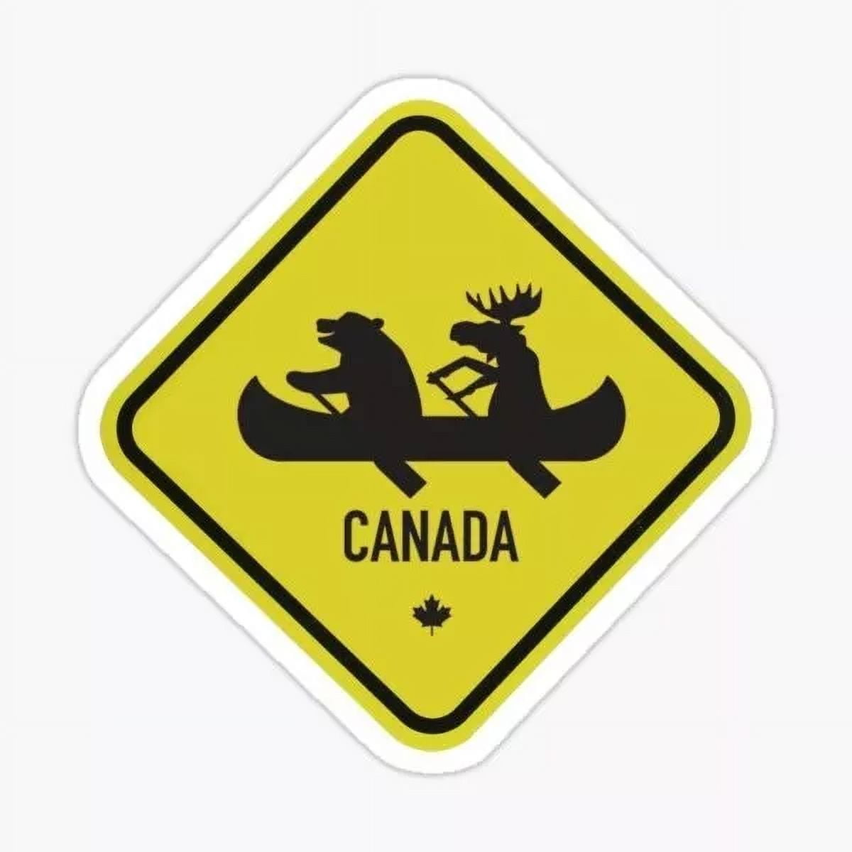 Canada Travel Bear & Moose Crossing Sign Sticker Phone Decal Water ...