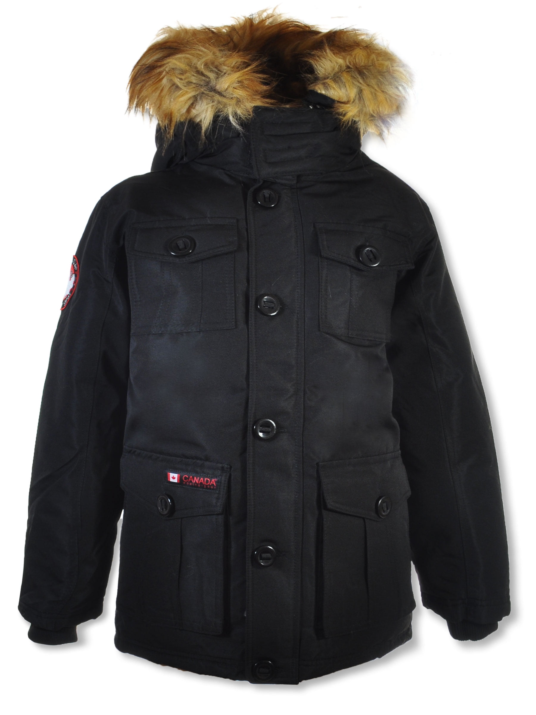 Canada Weather Gear Boys' Faux-Fur Parka Color: black Size: 18 - 20 ...