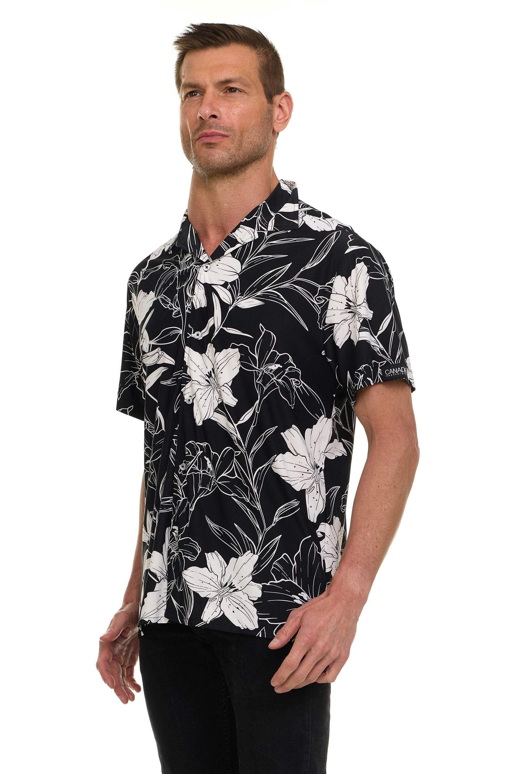 Canada Weather Gear Men’s ICE Fabric Camp Collar Shirt – Super Stretch ...