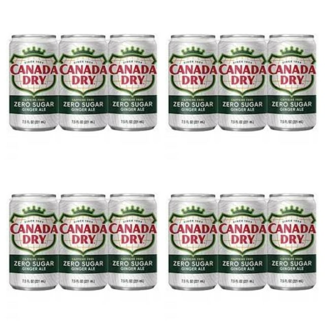 Canada dry zero sugar ginger ale 7.5 fl oz, Total 24 cans - Walmart.com