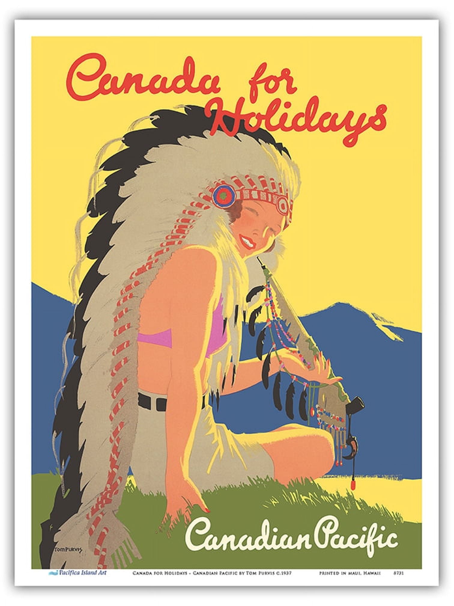 Canada for Holidays - Canadian Pacific - Vintage Railroad Travel Poster ...