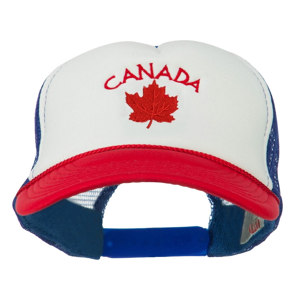 Canada with Maple Leaf Embroidered Foam Front Mesh Back Cap - Red White ...