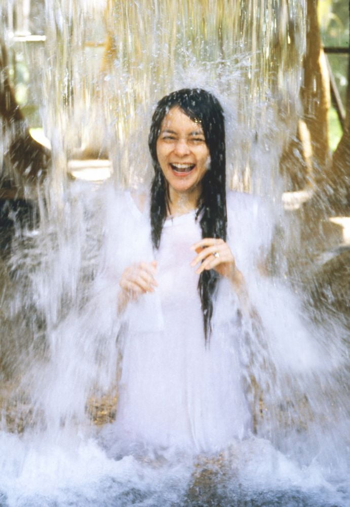 Canadian-American actress Meg Tilly posing on set of 1988 movie Girl in ...