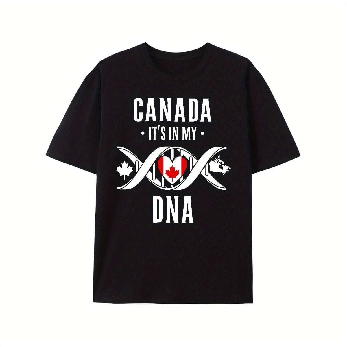 Canadian DNA Short Sleeves Show Patriotism Black Short Sleeves, "CANADA ...