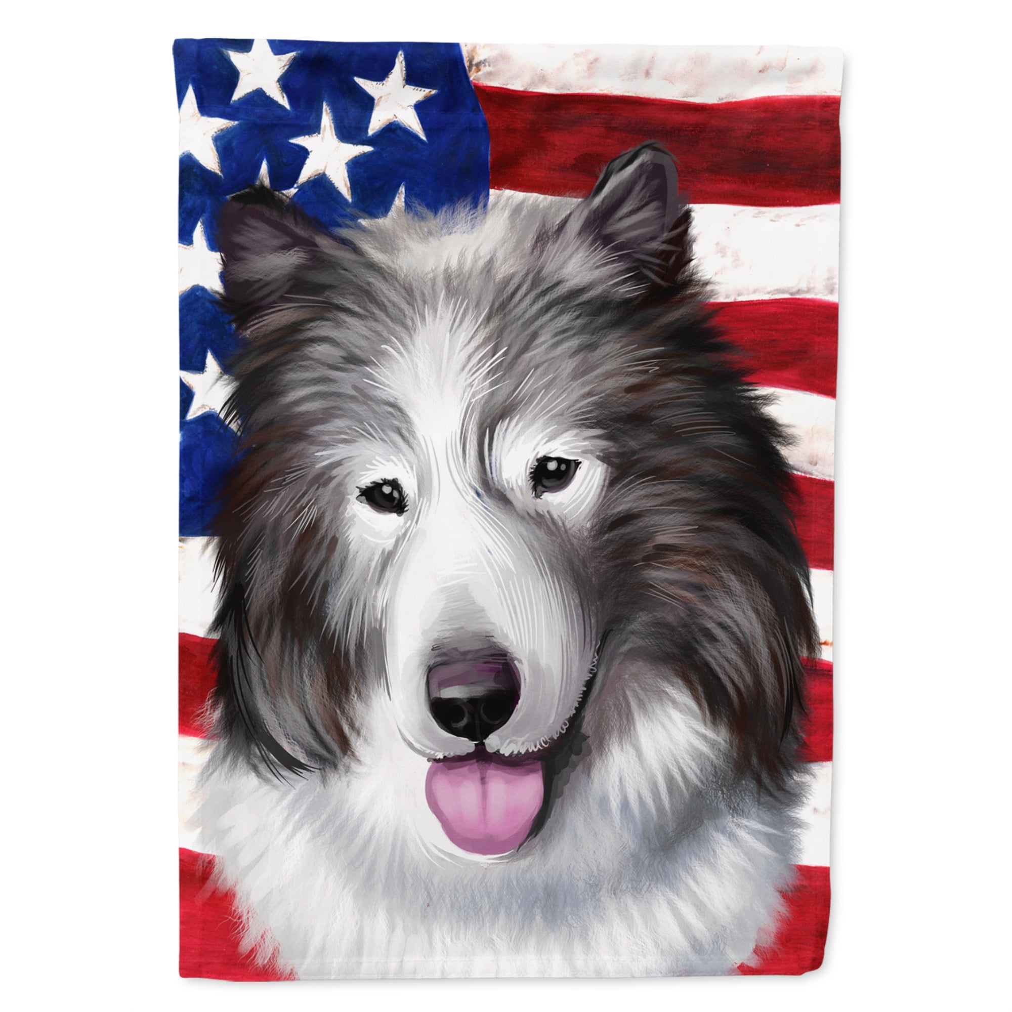 Canadian Eskimo Dog American Flag Flag Canvas House Size - Walmart.com