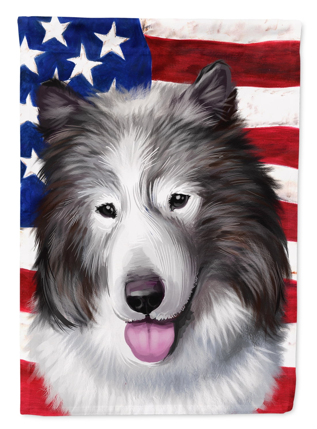 Canadian Eskimo Dog American Flag Flag Canvas House Size - Walmart.com