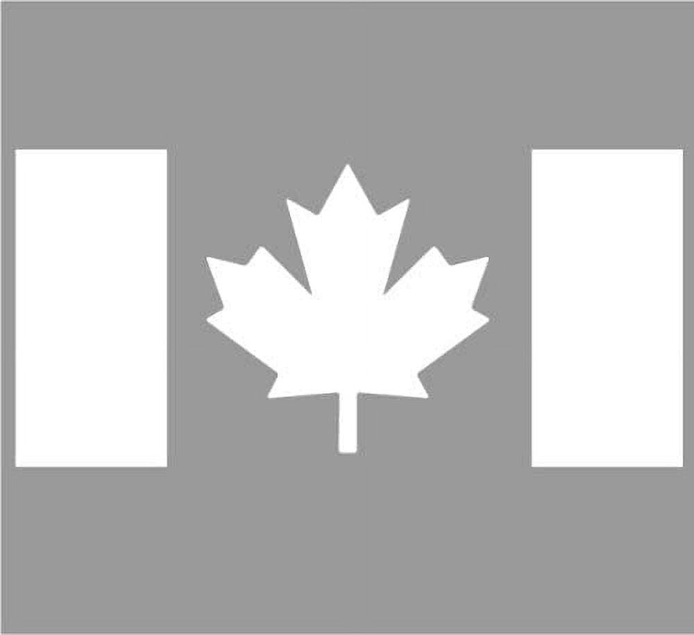 Canadian Flag Decal Sticker - Size:3.0 x 6.2 inches - Color:White ...
