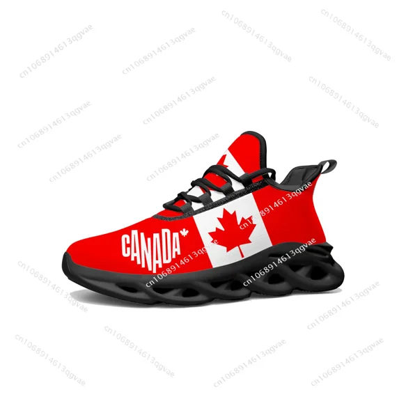Canadian Flag Flats Sneakers Mens Womens Canada Sports Running High ...