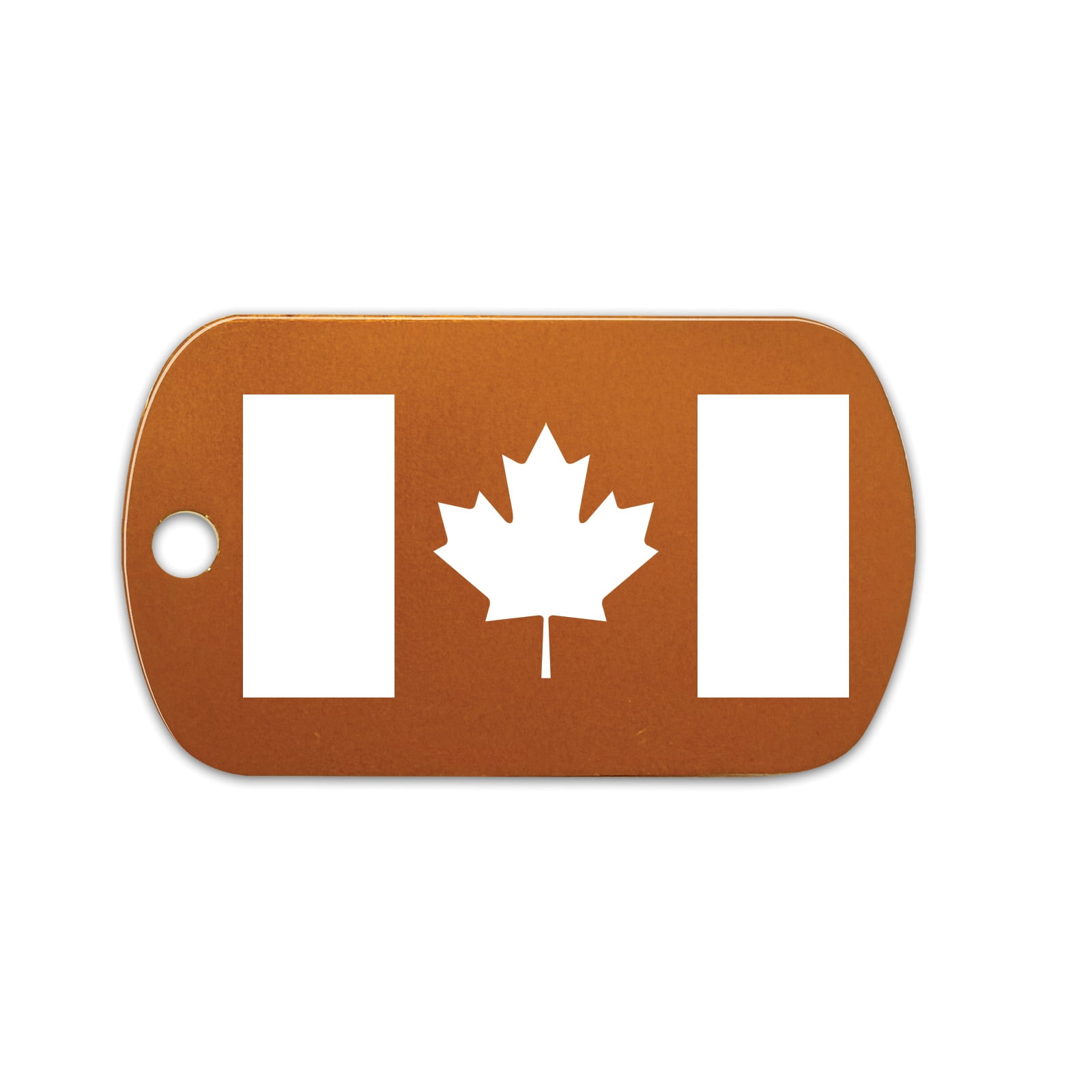 Canadian Flag GI Dog Tag Aluminum Keychain canada maple leaf - Orange ...