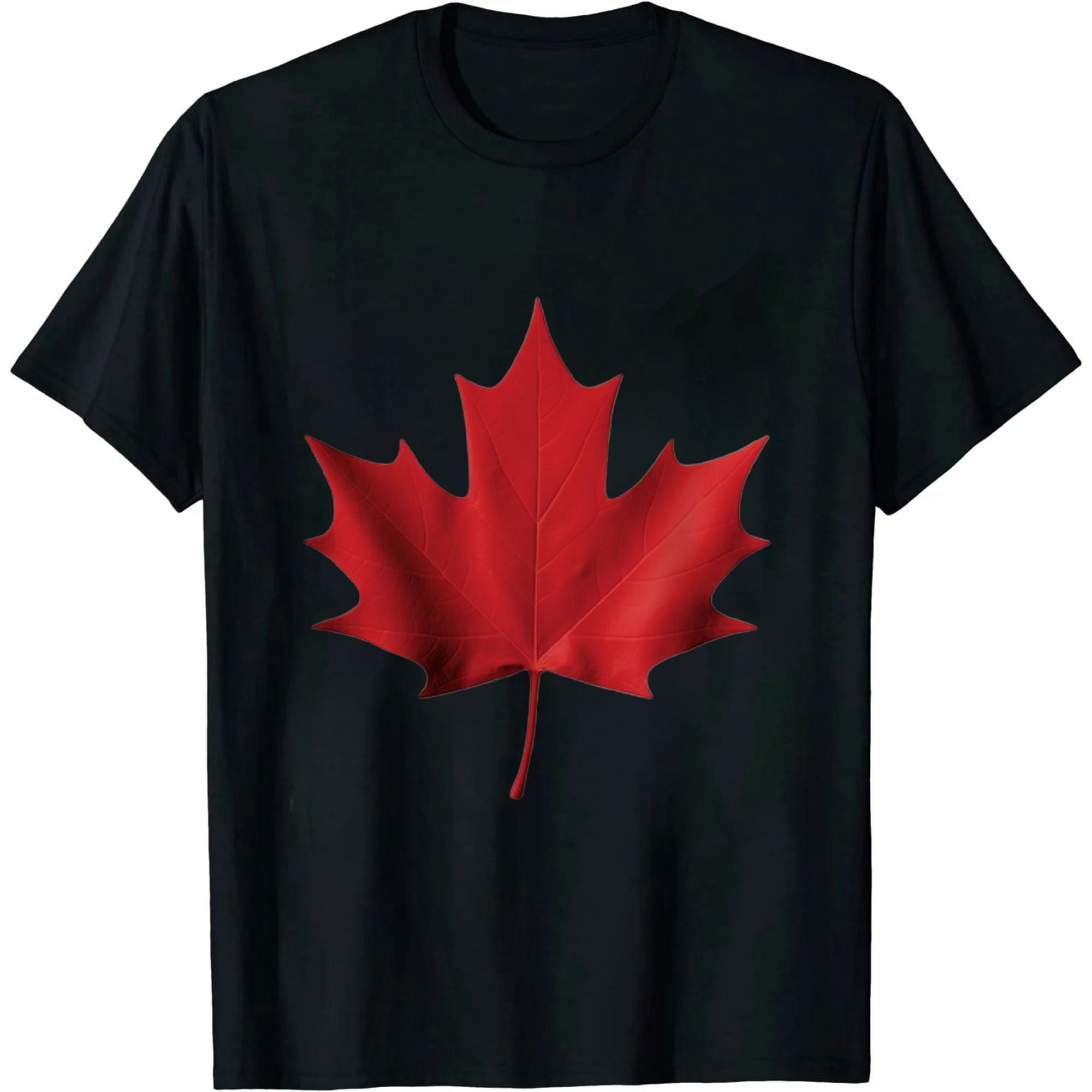 Canadian Flag Shirt Women Men Kids Red Maple Leaf Canada Day T-Shirt Black - Walmart.com