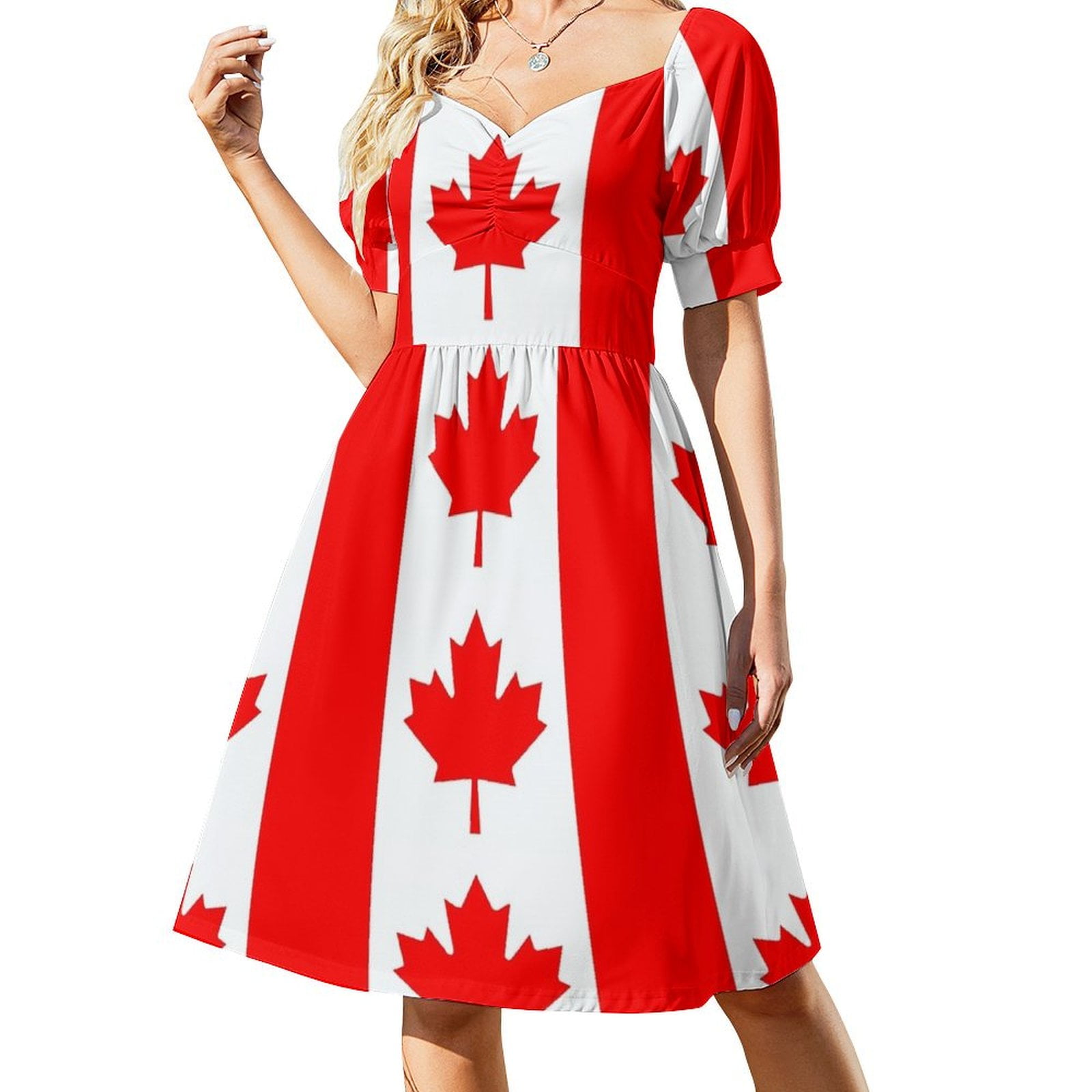 Canadian Flag Short Sleeved Dress dress for woman dresses for women ...