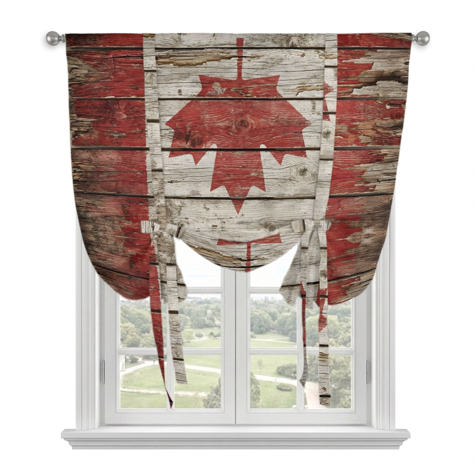 Canadian Flag Tie Up Curtains for Window, Thermal Insulated Balloon ...
