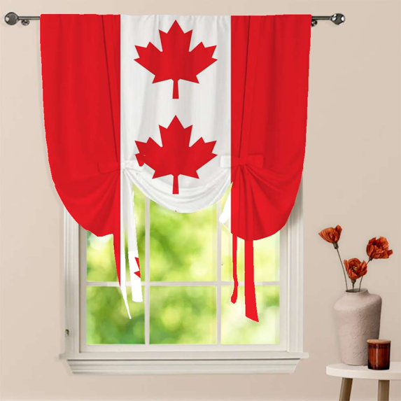 Canadian Flag Window Curtain for Living Room Roman Curtain Kitchen Tie ...
