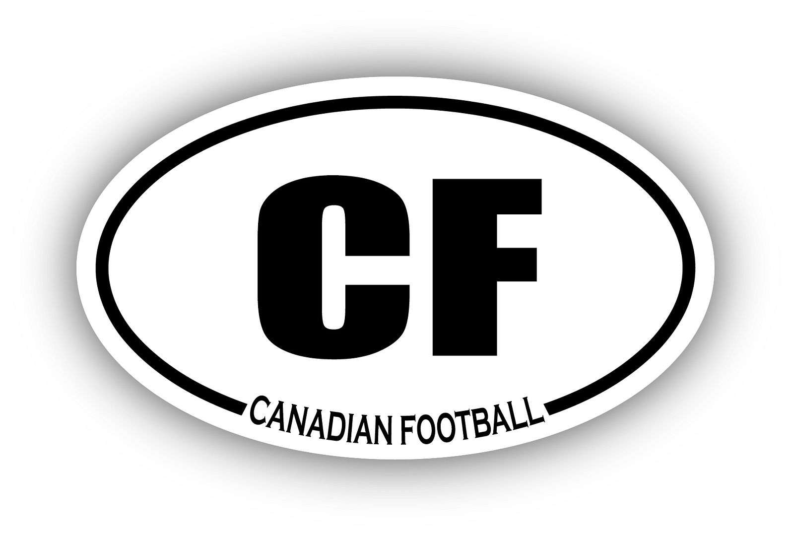 Canadian Football CF Oval Bumper Sticker 3M Vinyl Decal 3 in x 5 in ...