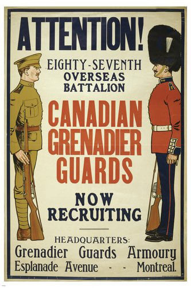 Canadian Grenadier Guards Now Recruiting Vintage War Military Poster ...