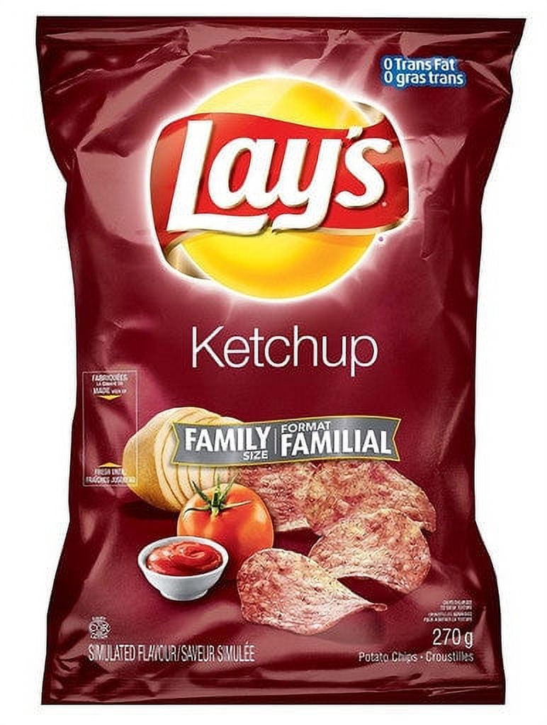 PepsiCo Canadian Ketchup Potato Chips, Large Family Size, Savory ...