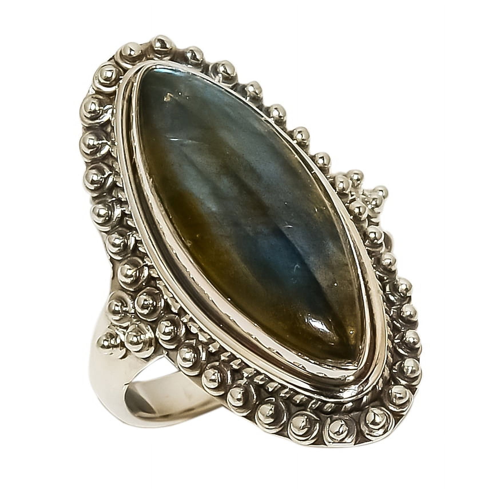 Canadian Labradorite Solid 925 Sterling Silver Ring Size 8|Handmade ...