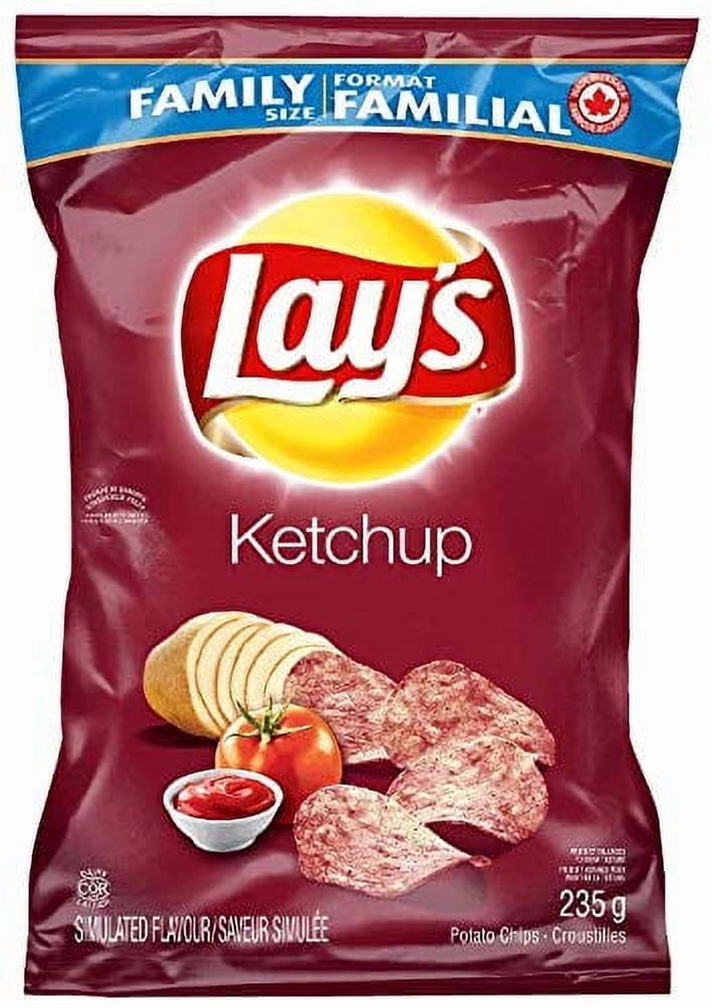 Canadian Lays Ketchup Chips, Family Size Bag - Walmart.com