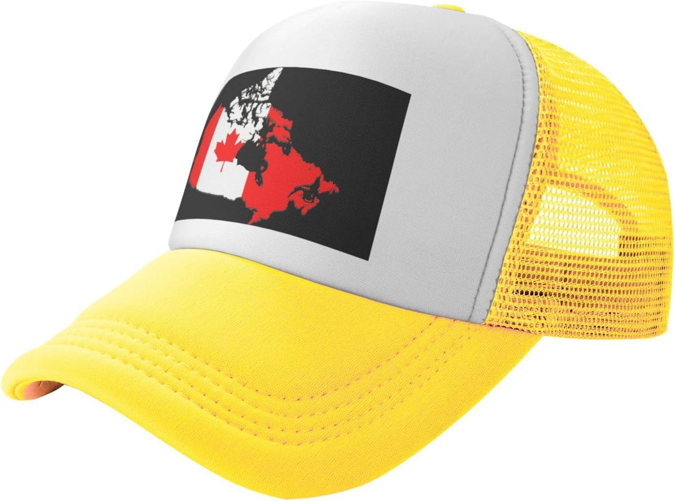 Canadian Map Outdoor Baseball Hat Adjustable Mesh Hat Truck Driver Hat ...