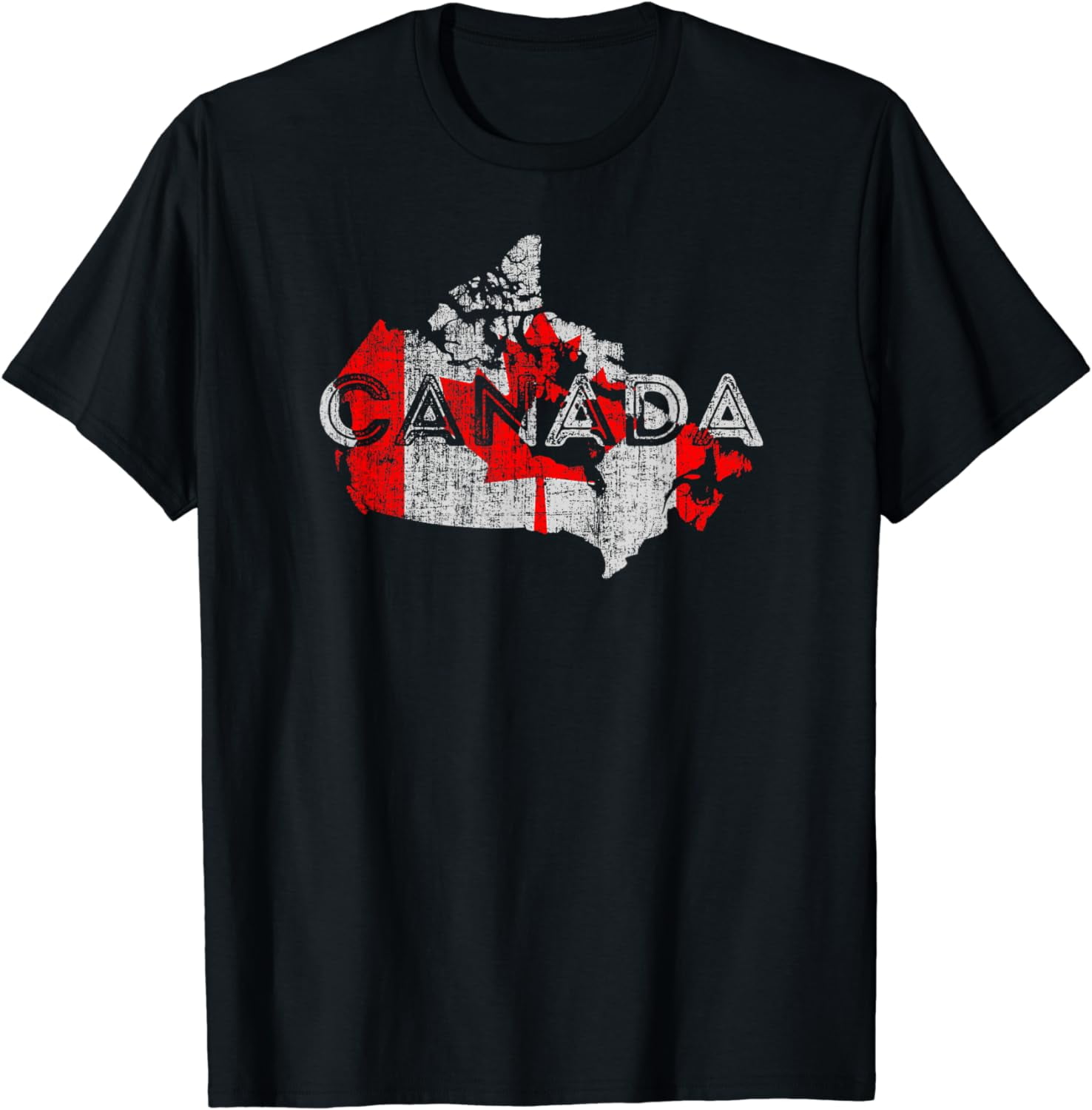 Canadian Map and Flag Souvenir - Distressed Canada T-Shirt - Walmart.com