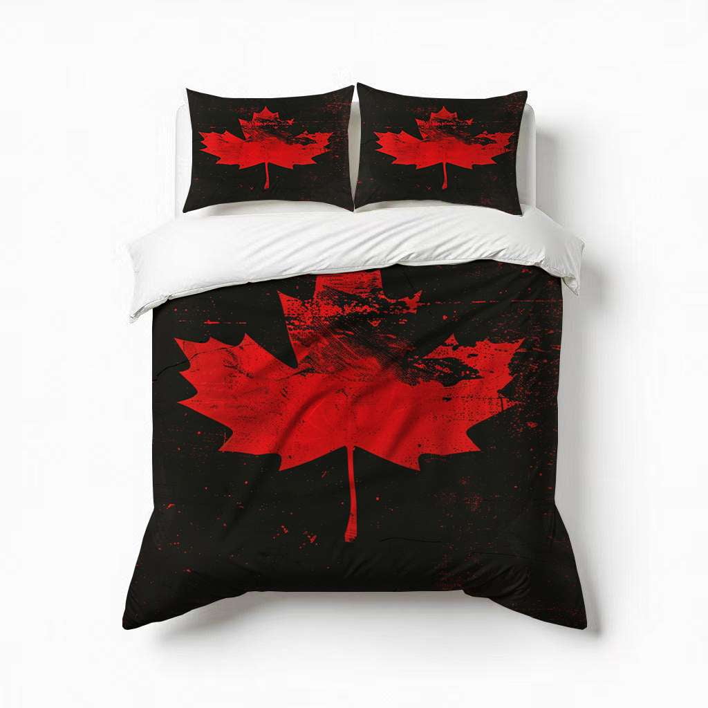 Canadian Maple Leaf Bedding Set 3 Pcs Soft Microfiber Quilt Cover For ...