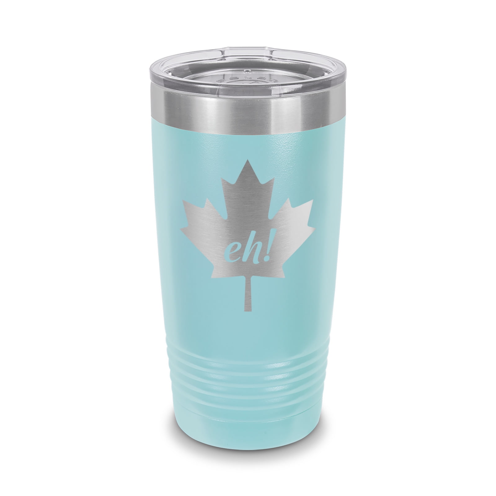 Canadian Maple Leaf Eh ! Tumbler 20 oz - Laser Engraved w/ Clear Lid ...