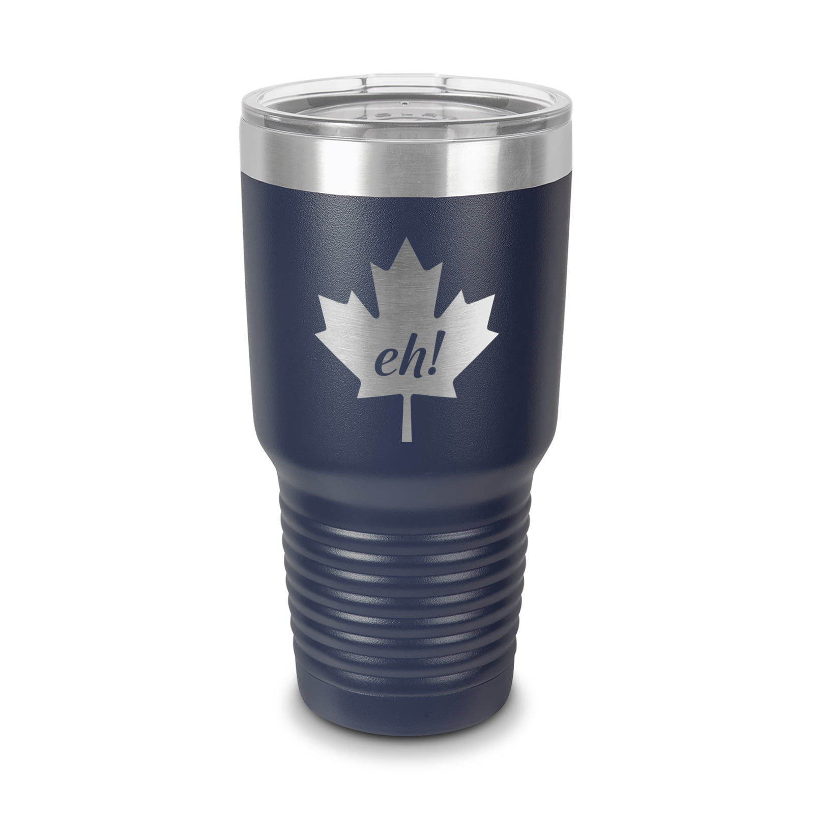 Canadian Maple Leaf Eh ! Tumbler 30 oz - Laser Engraved w/ Clear Lid ...