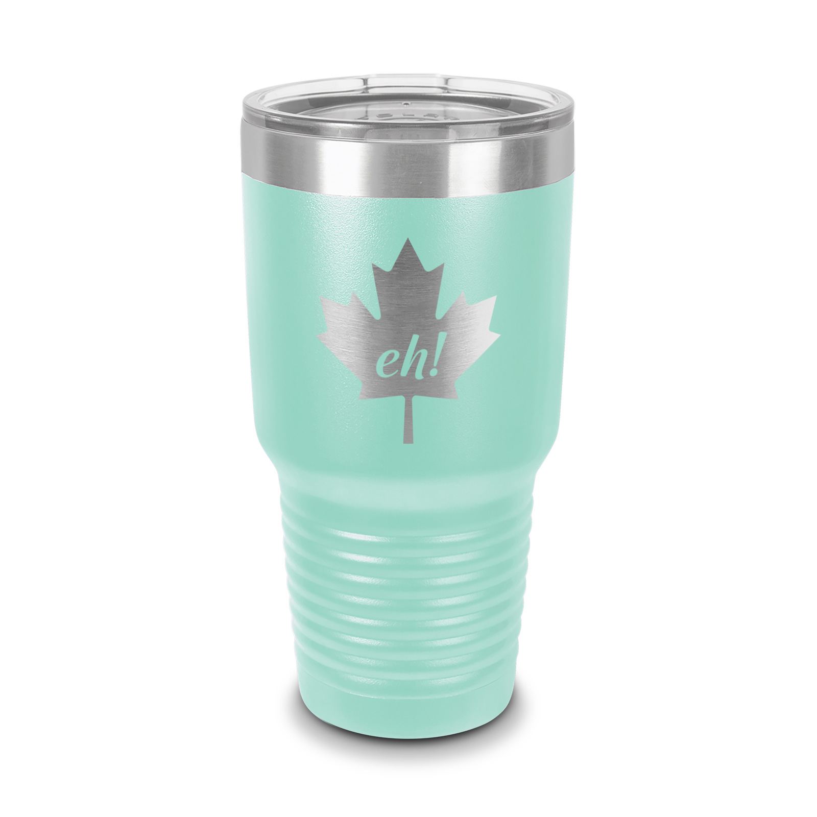 Canadian Maple Leaf Eh ! Tumbler 30 oz - Laser Engraved w/ Clear Lid ...