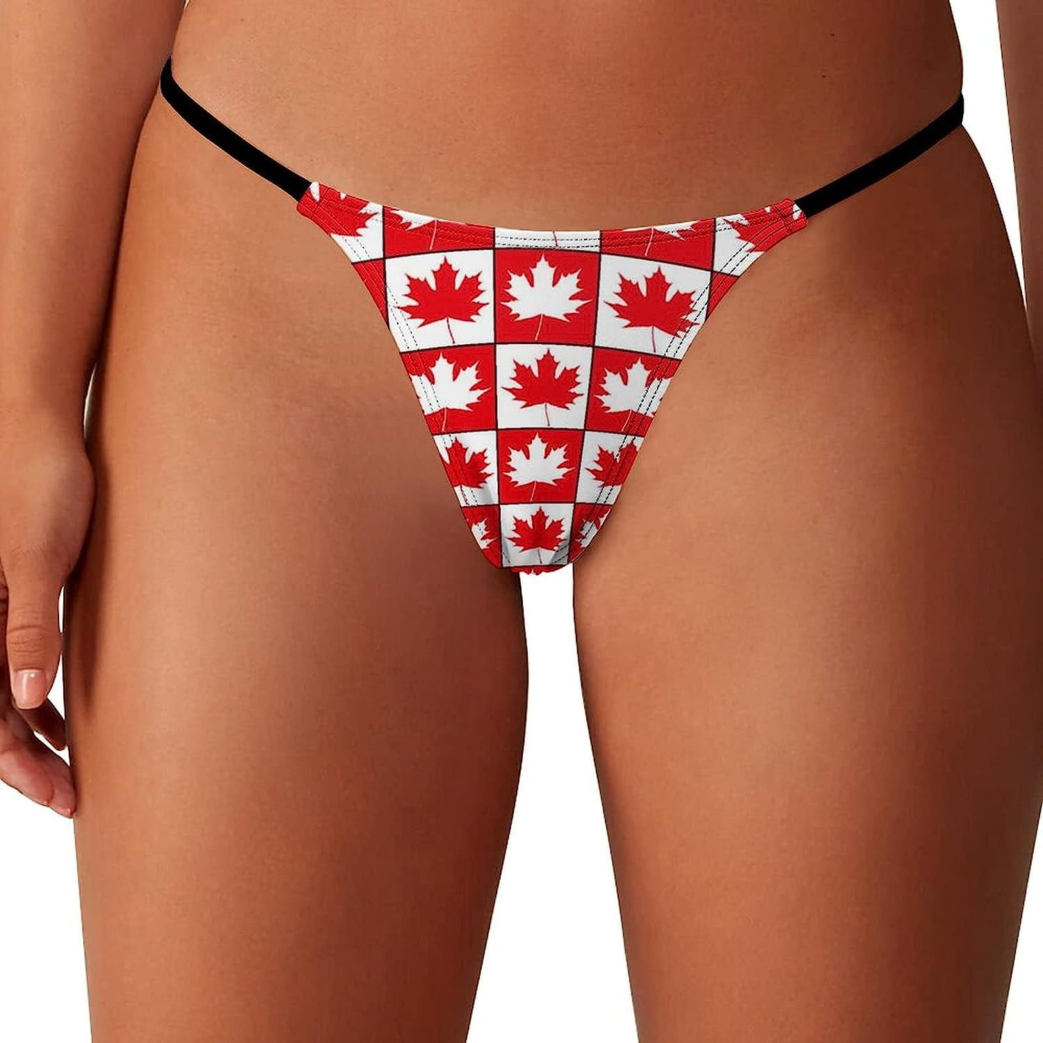 Canadian Maple Leaf Seamless Thongs For Women Low Rise Invisible
