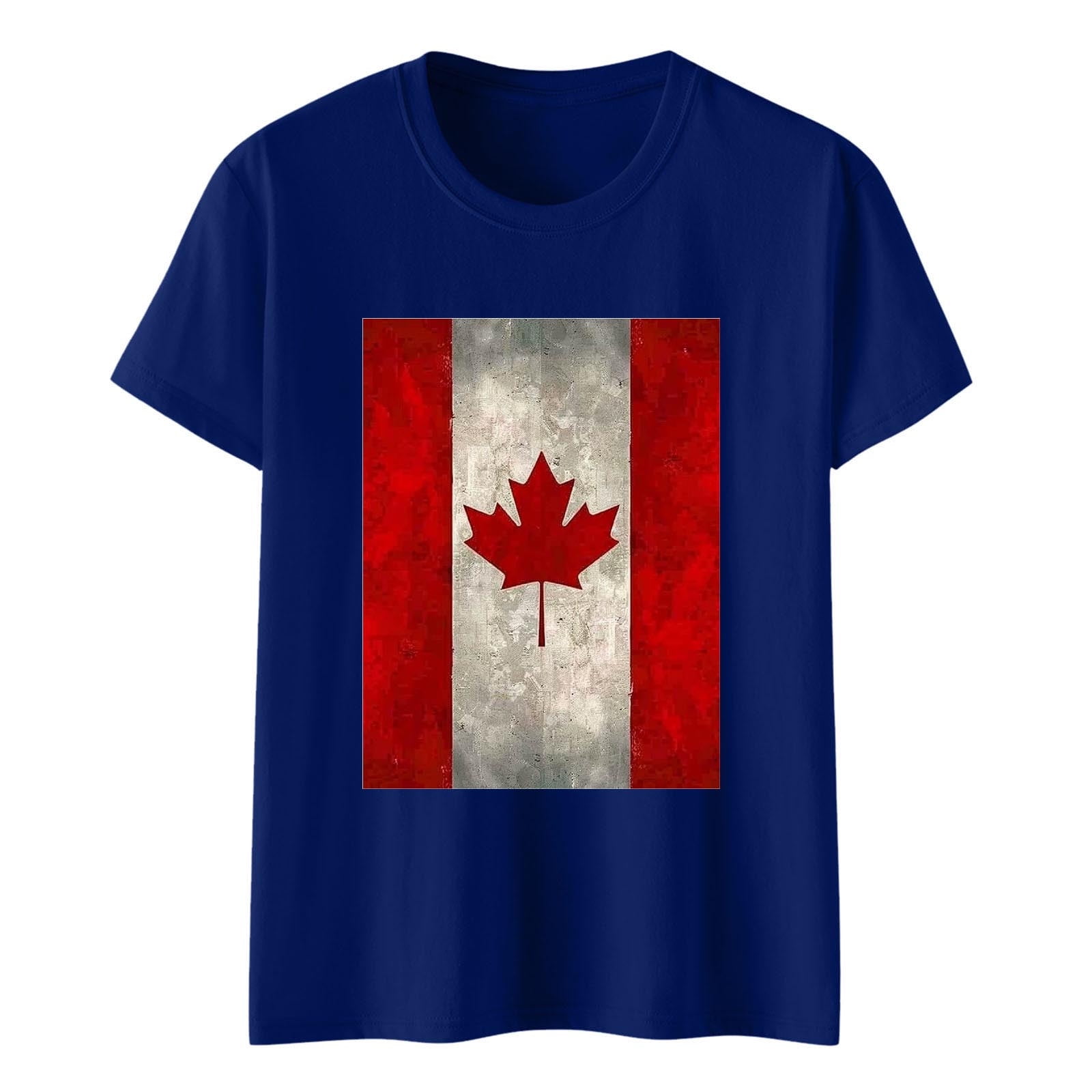 Canadian Maple Leaf Tshirts Women's Casual Graphic Tees Short Sleeve ...